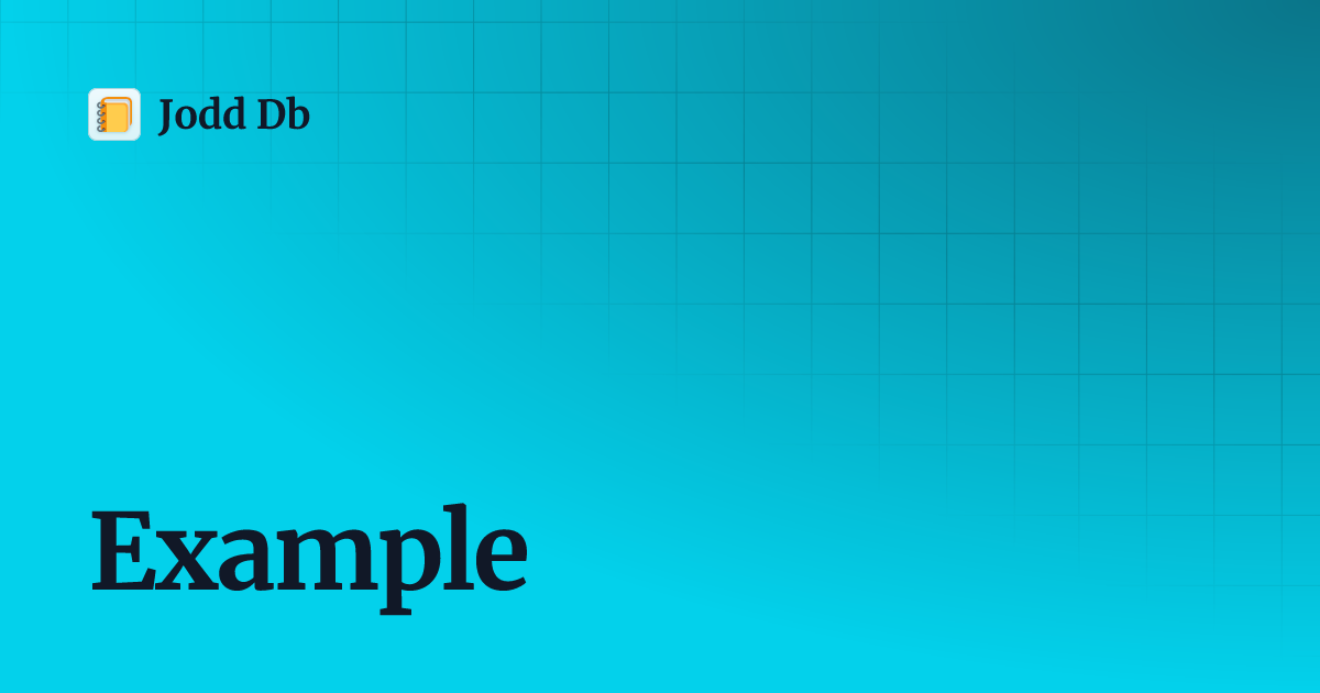 Example | Jodd Db